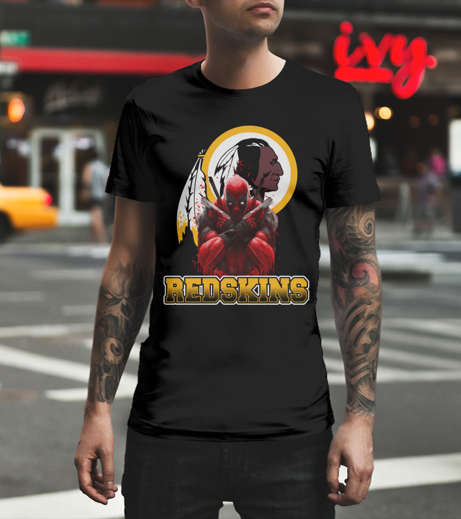 Redskins Deadpool Crossover Nfl Superhero T-Shirt