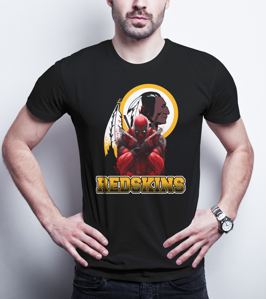 Redskins Deadpool Crossover Nfl Superhero T-Shirt