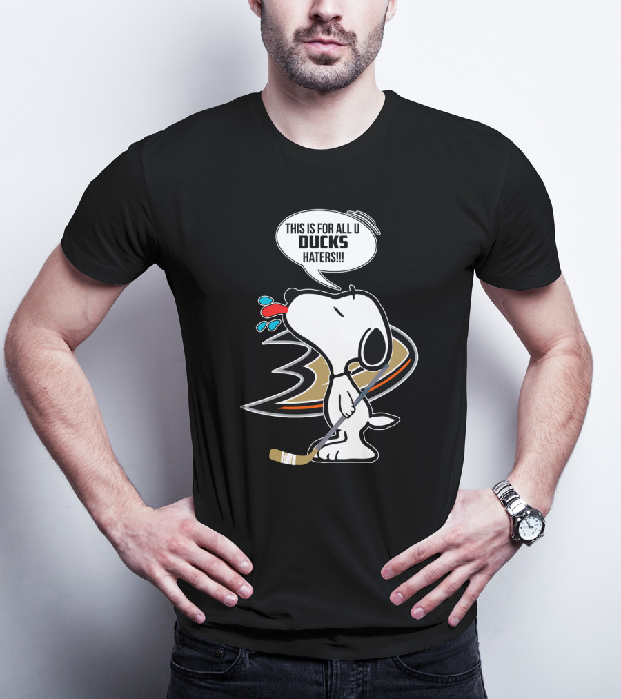 Snoopy Anaheim Ducks Haters Hockey Fan T-Shirt