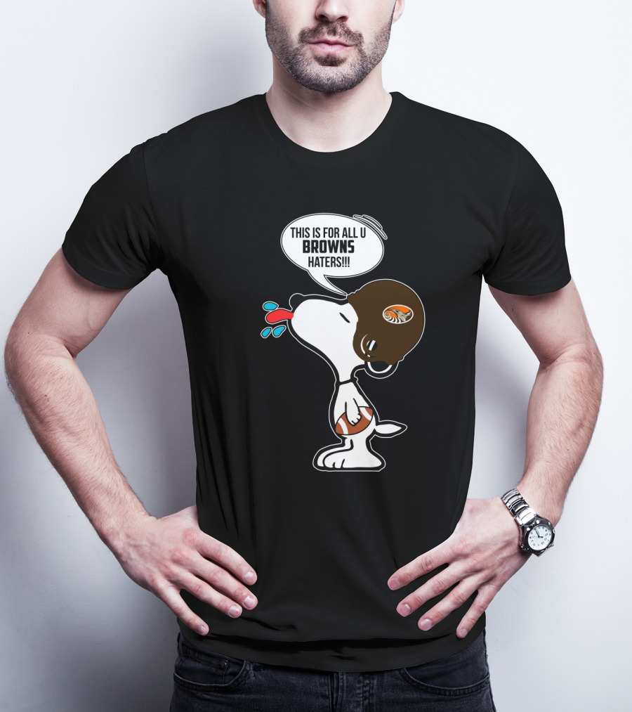 Snoopy Cleveland Browns Haters Football Fan Statement T-Shirt