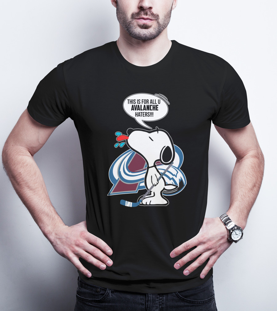 Snoopy Teasing Avalanche Haters With Colorado Avalanche T-Shirt