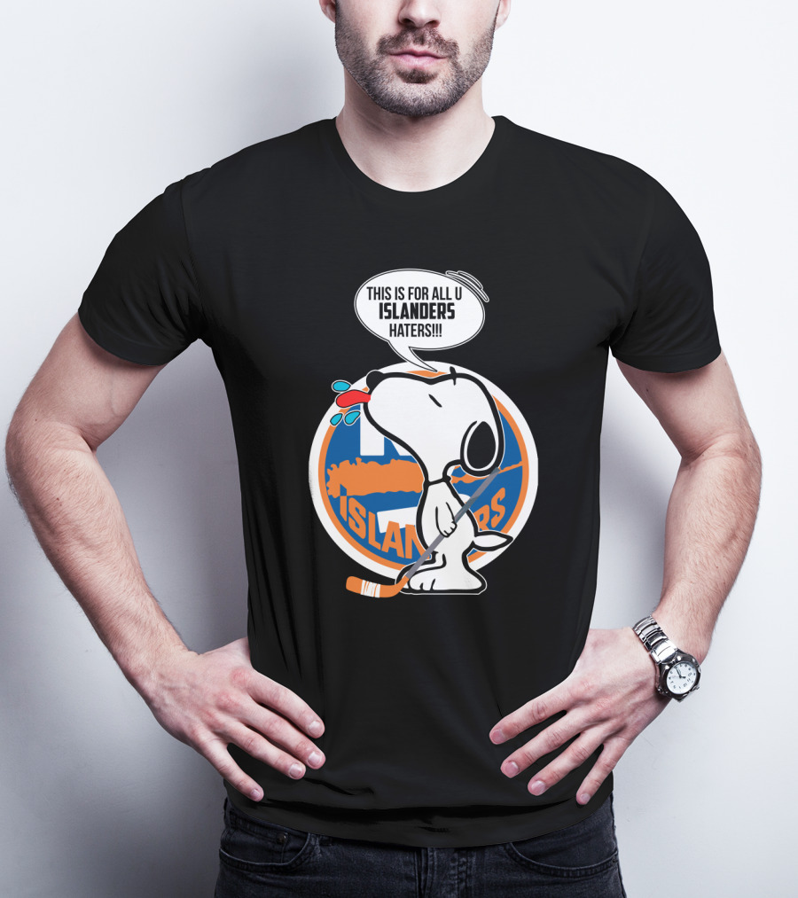 Snoopy Islanders Haters Cartoon With New York Islanders Hockey T-Shirt