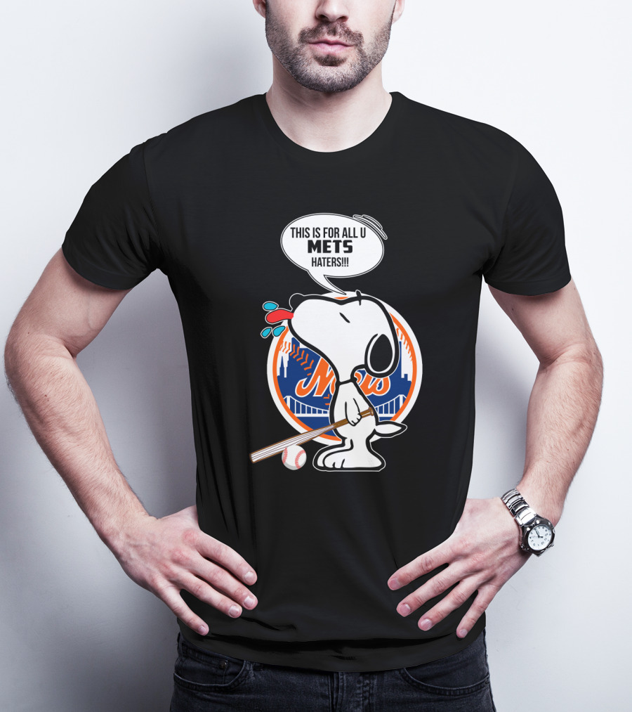 Snoopy New York Mets Fans Baseball Graphic - Mets Haters Speech Bubble T-Shirt