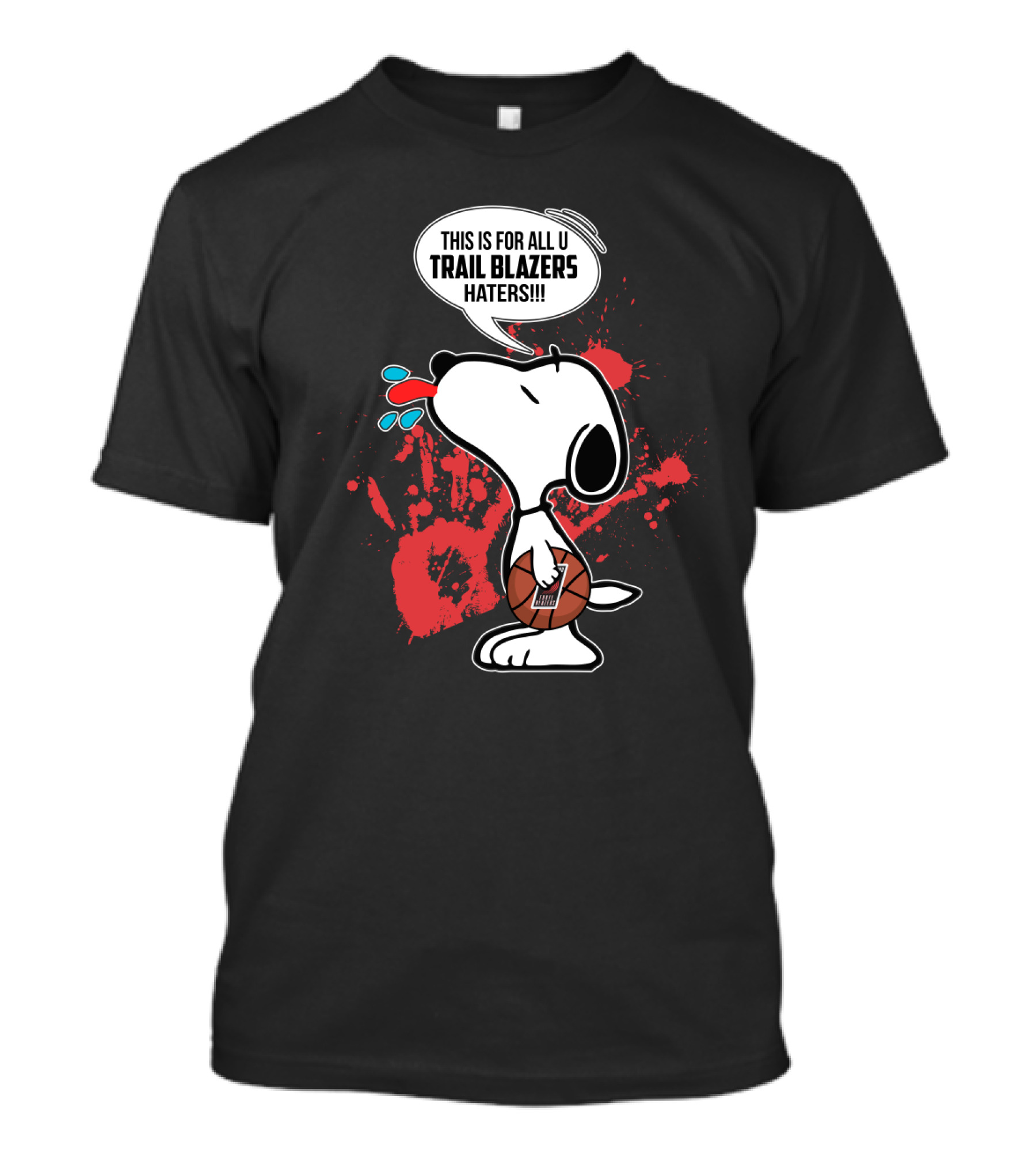 Snoopy Basketball Cheering For Portland Trail Blazers Haters T-Shirt