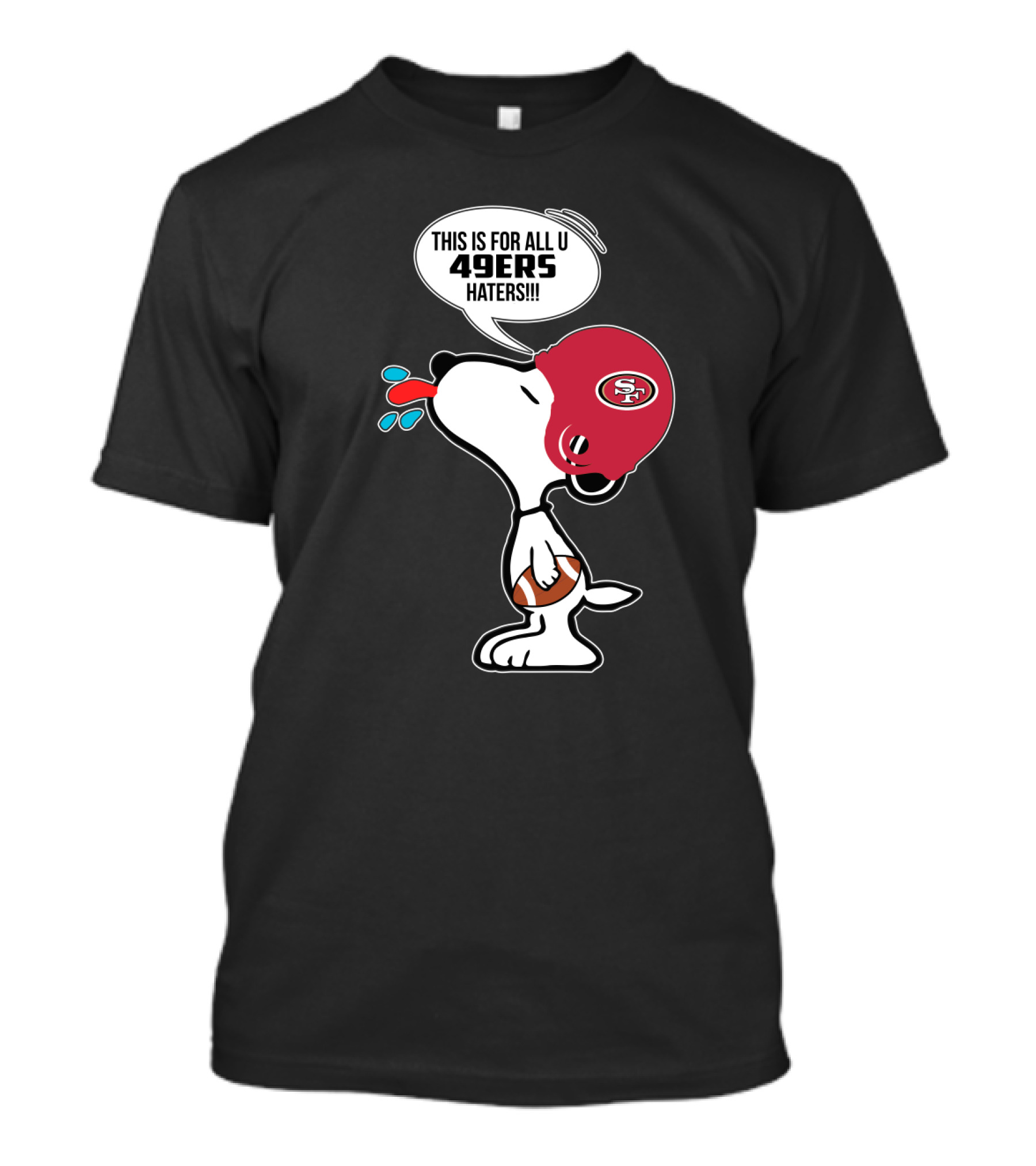 Snoopy 49ers Haters Football Helmet T-Shirt
