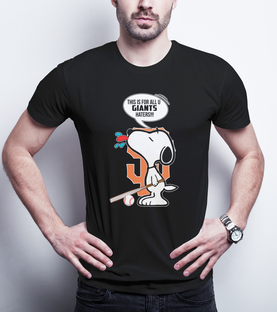 Snoopy San Francisco Giants Haters Baseball T-Shirt