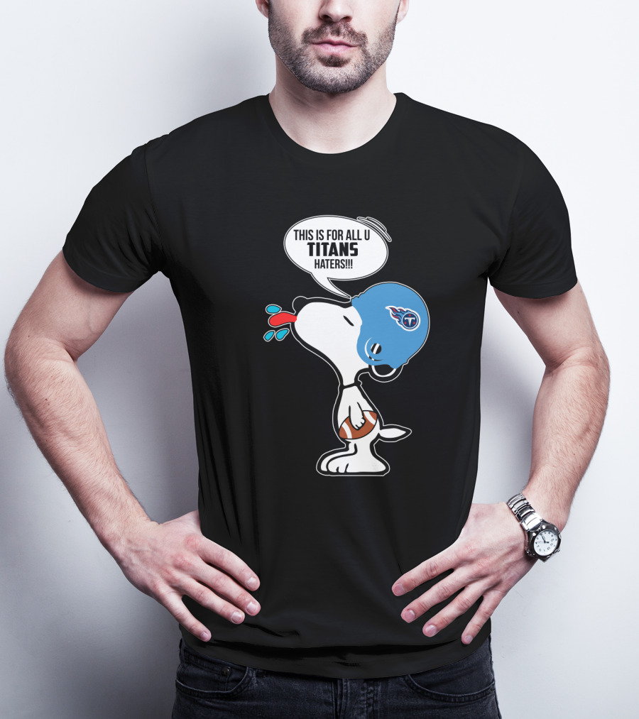 Snoopy Titans Haters Football Speech Bubble Helmet T-Shirt