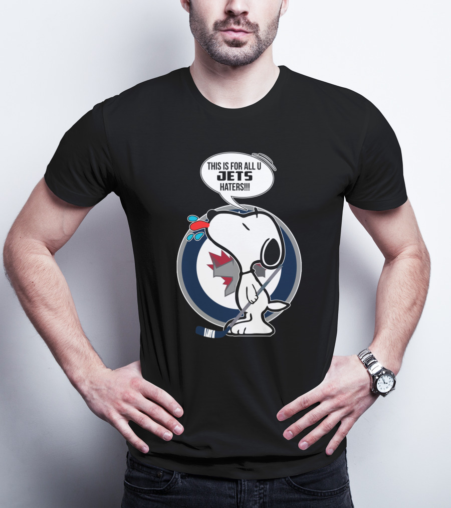 Snoopy Jets Haters Funny Winnipeg Fans Hockey T-Shirt