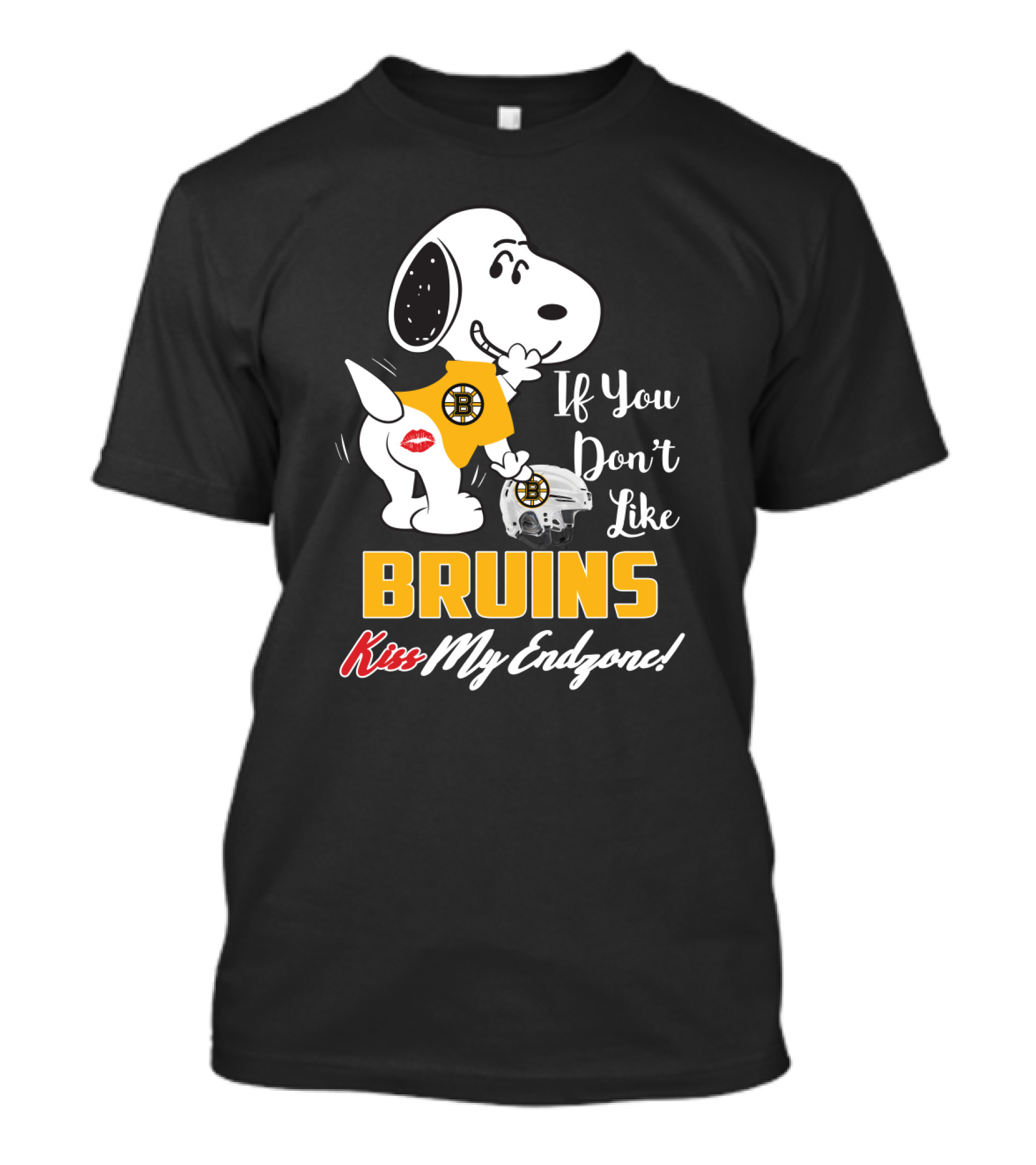 Snoopy If You Don't Like Bruins Kiss My Endzone Boston Bruins T-Shirt