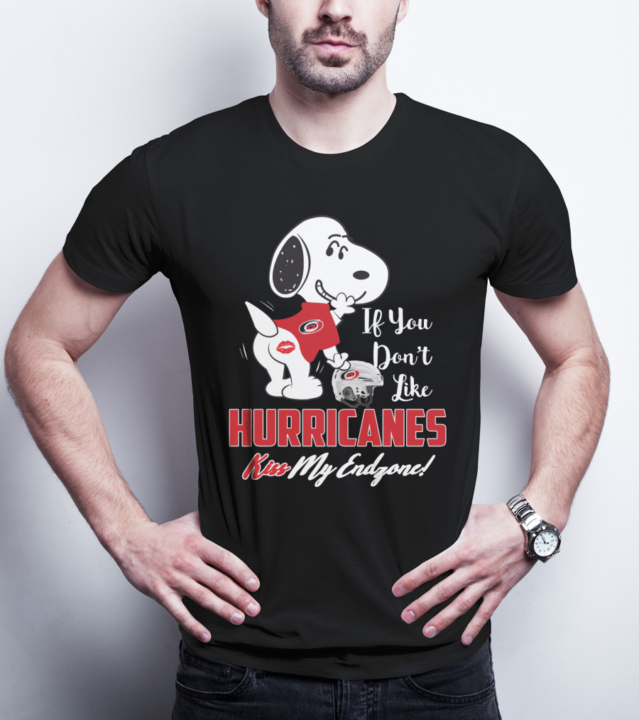 If You Don’t Like Hurricanes Kiss My Endzone Snoopy Carolina Hurricanes T-Shirt