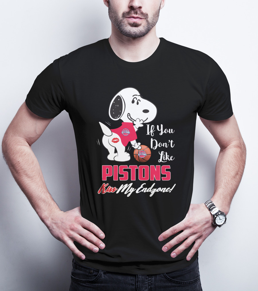 If You Don't Like Pistons Kiss My Endzone Snoopy Detroit Pistons Fans T-Shirt