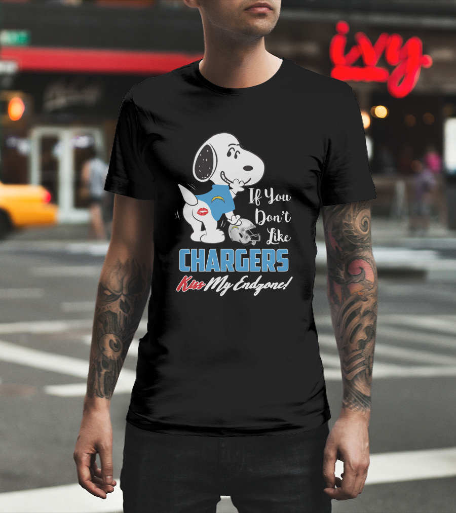 Snoopy Los Angeles Chargers If You Don't Like Chargers Kiss My Endzone T-Shirt