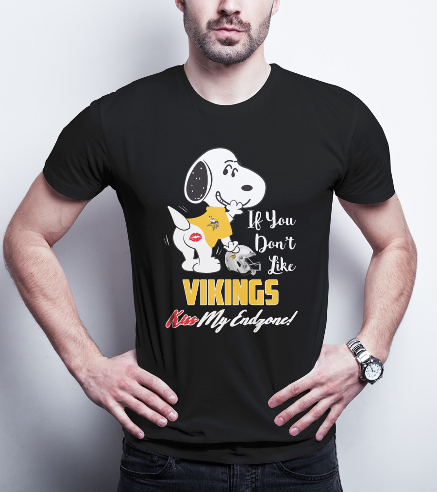 Snoopy If You Don’t Like Vikings Kiss My Endzone Minnesota Vikings Fans T-Shirt