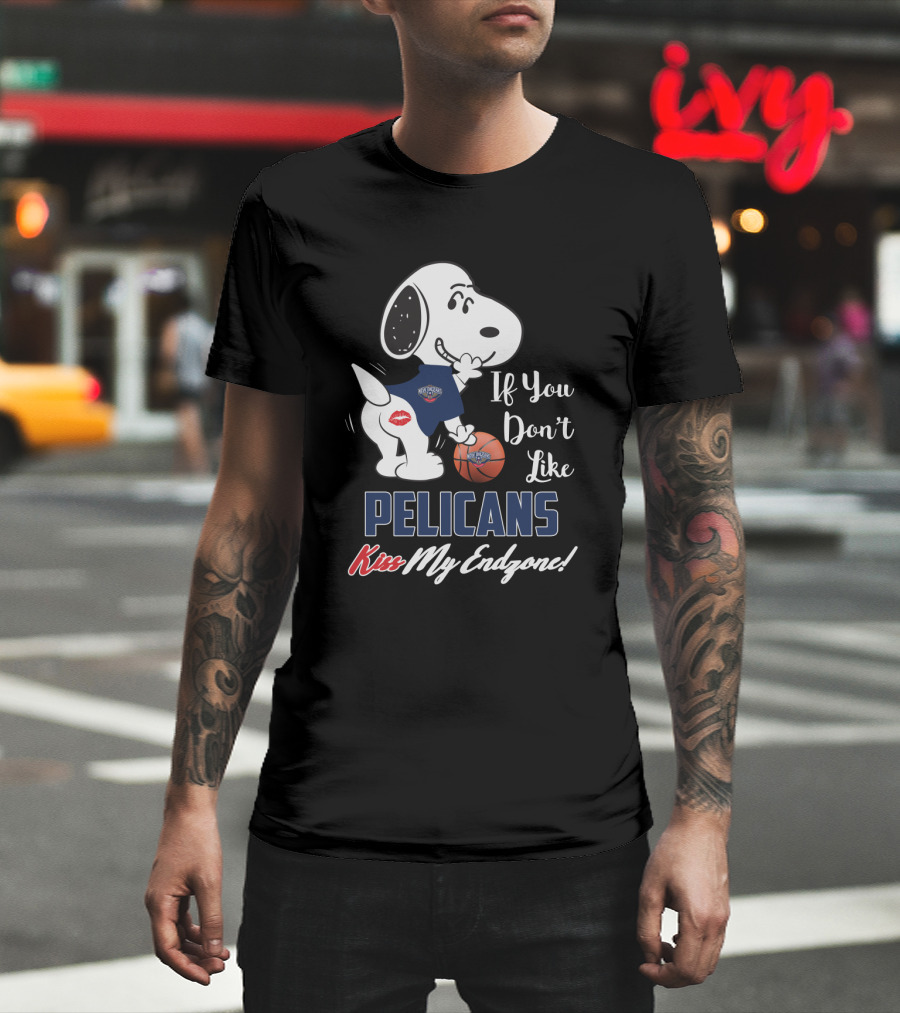 Snoopy If You Don't Like Pelicans Kiss My Endzone Basketball T-Shirt