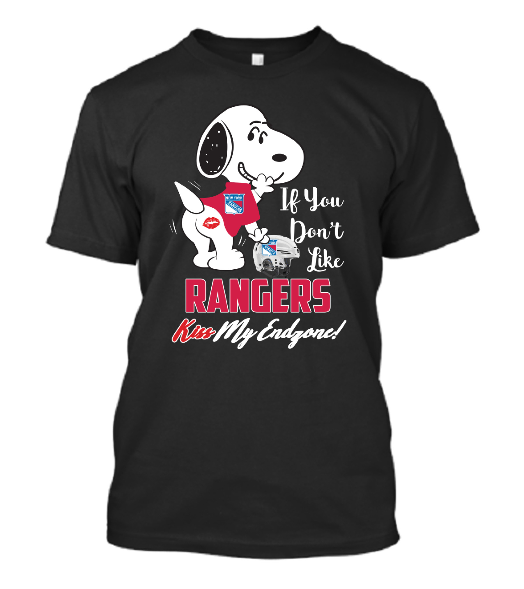 Snoopy New York Rangers If You Don't Like Rangers Kiss My Endzone T-Shirt