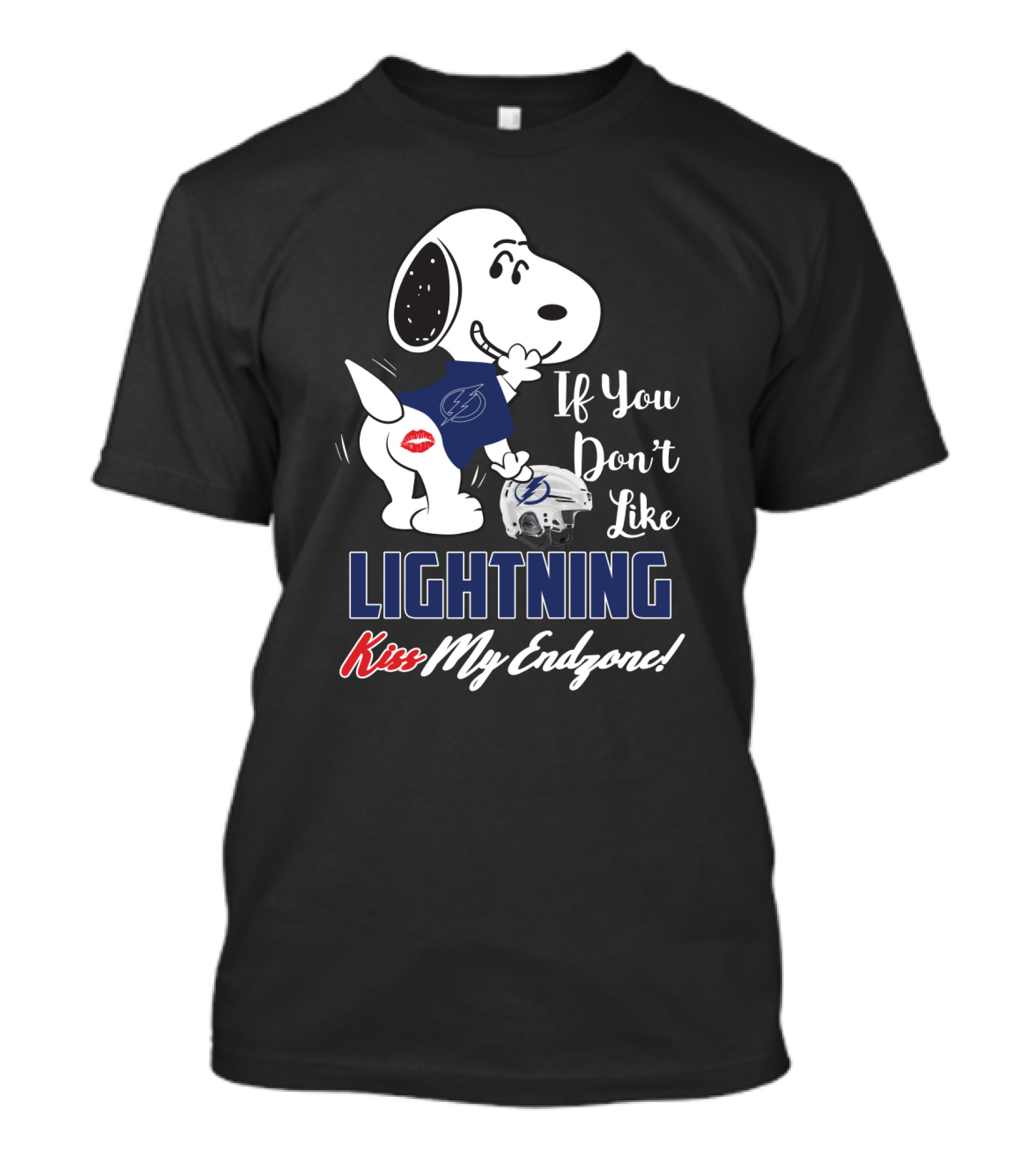 Snoopy If You Don't Like Tampa Bay Lightning Kiss My Endzone T-Shirt