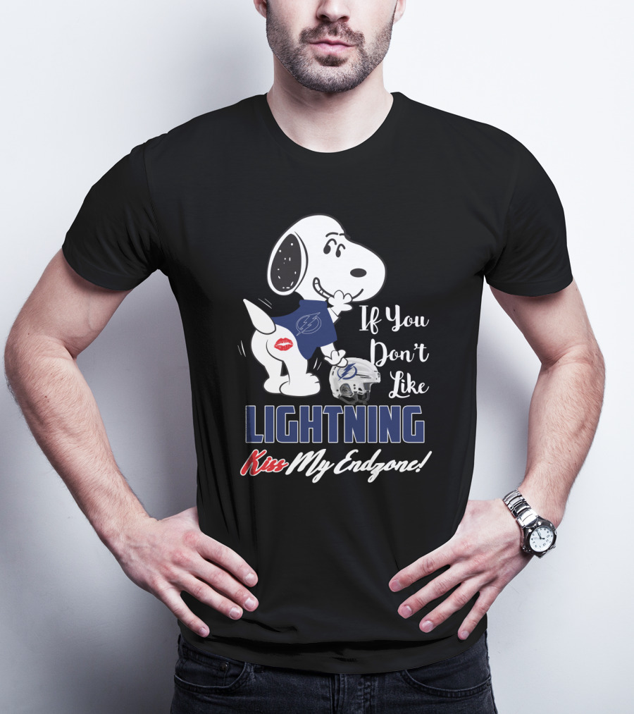 Snoopy If You Don't Like Tampa Bay Lightning Kiss My Endzone T-Shirt