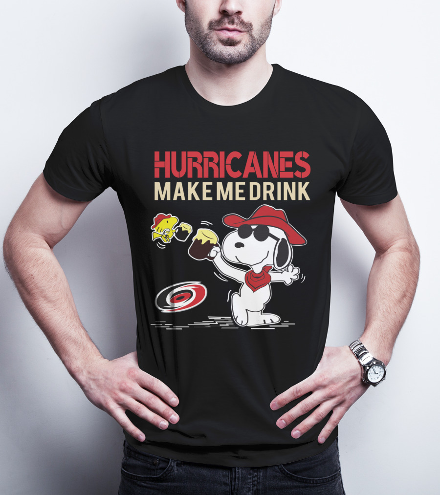 Hurricanes Make Me Drink Snoopy Carolina Hurricanes Fans T-Shirt