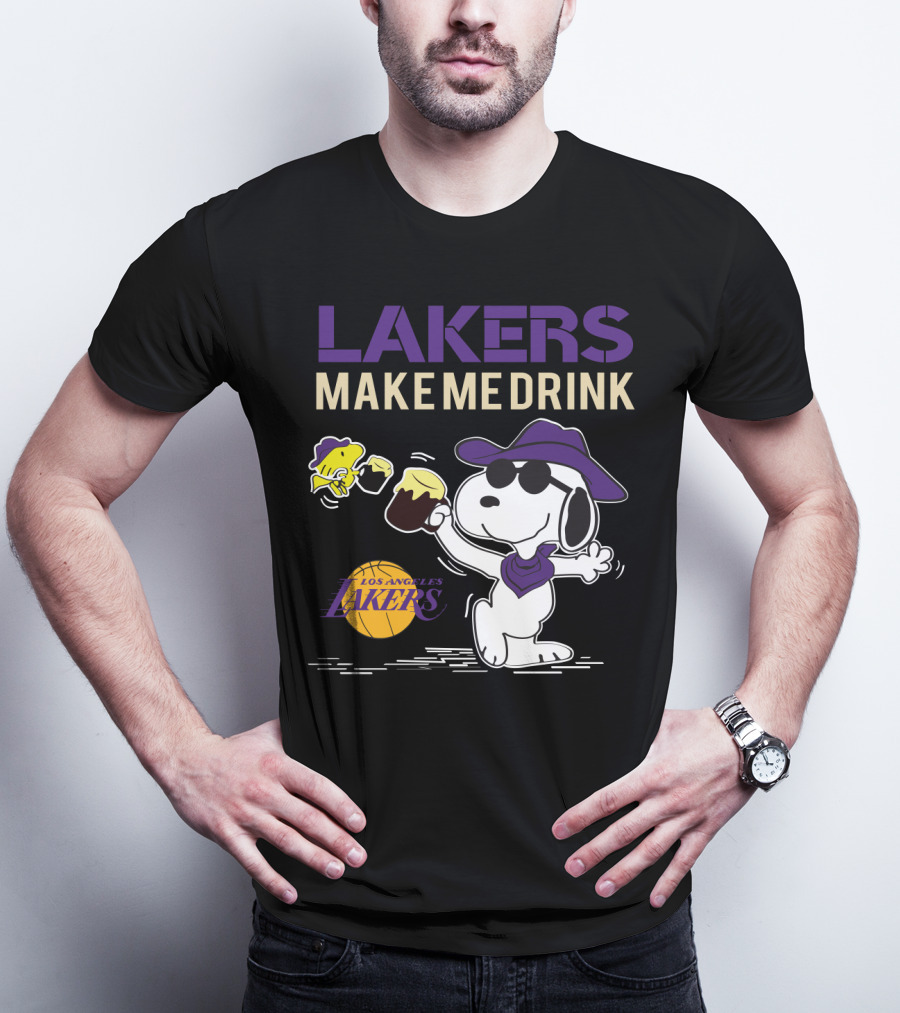 Snoopy Los Angeles Lakers Make Me Drink T-Shirt