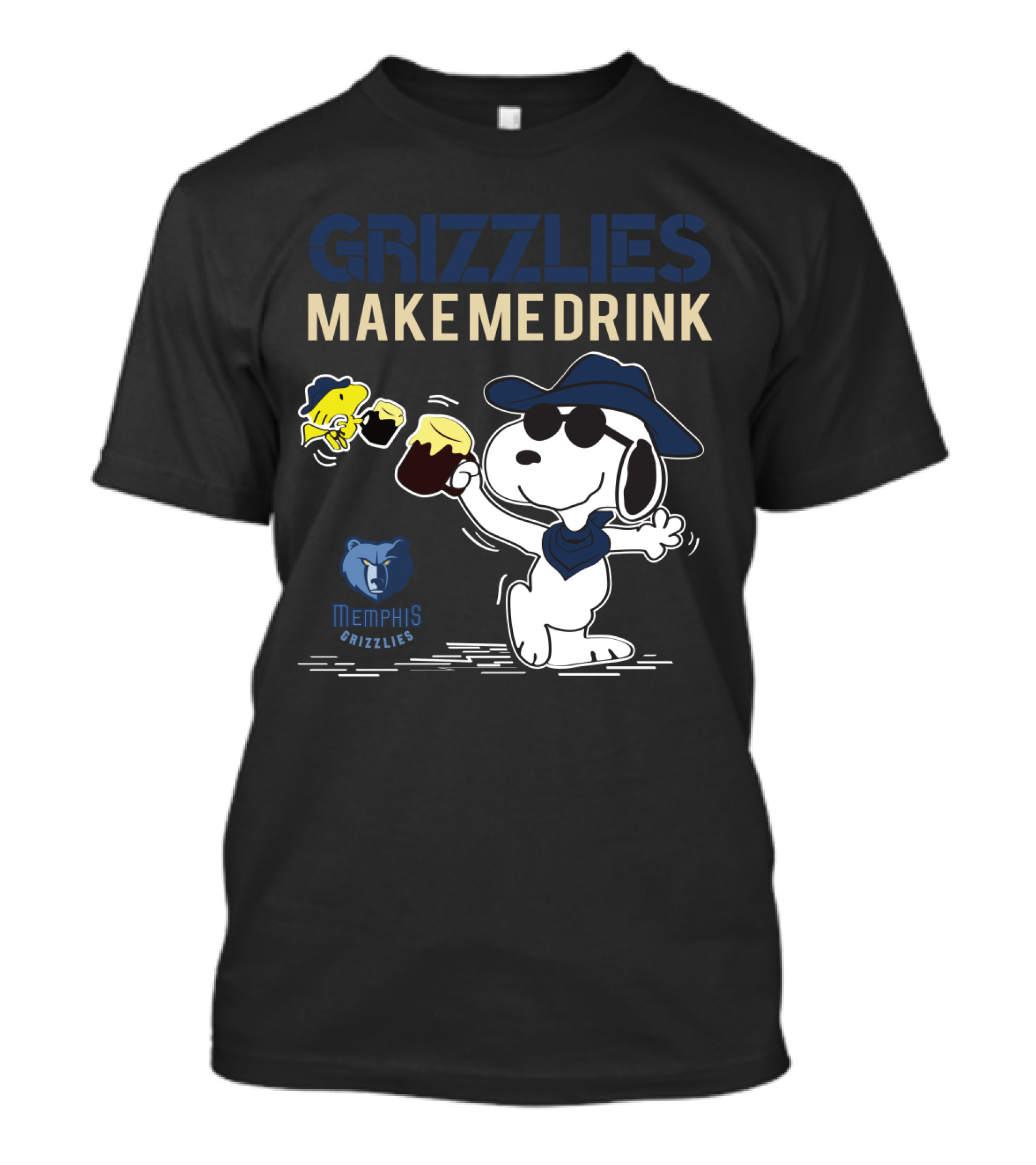 Grizzlies Make Me Drink Memphis Grizzlies Snoopy T-Shirt