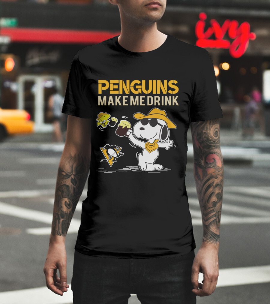 Penguins Make Me Drink Snoopy Pittsburgh Fans T-Shirt
