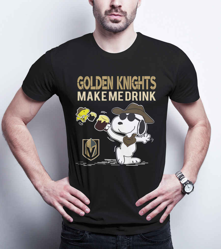 Snoopy Golden Knights Make Me Drink Vegas Fans Peanuts Style T-Shirt