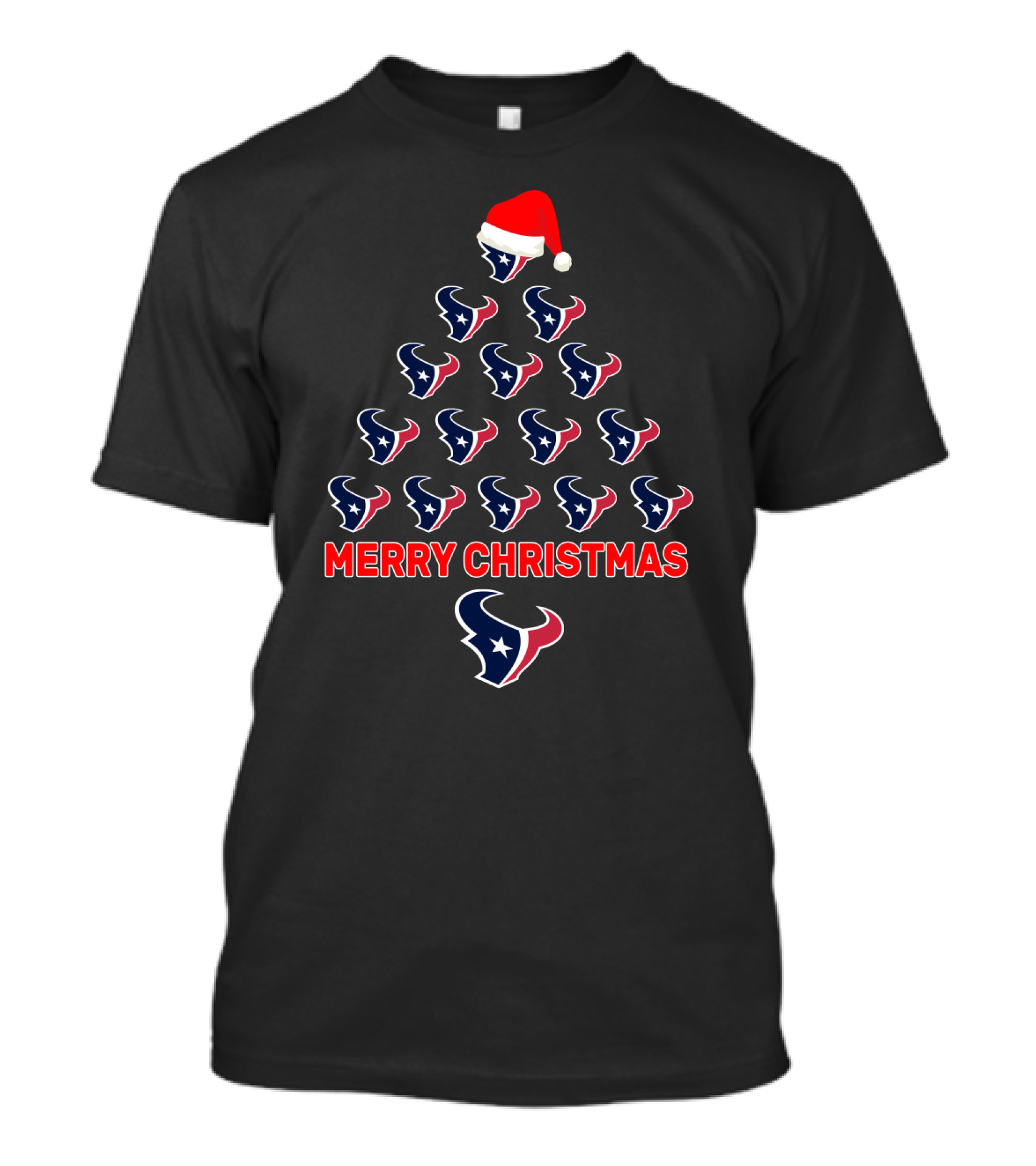 Merry Christmas Houston Texans Logo Tree T-Shirt