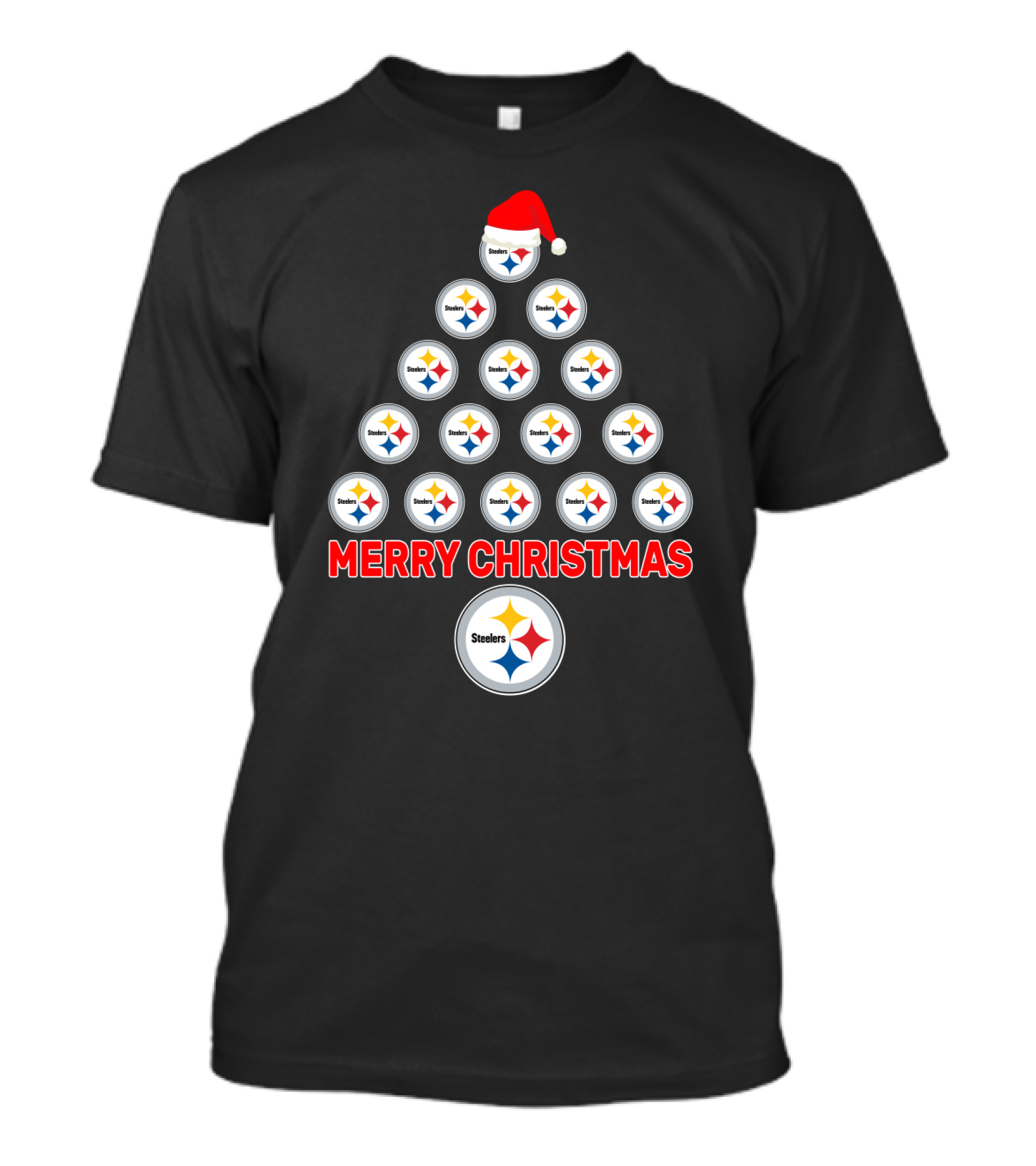 Merry Christmas Pittsburgh Steelers Tree T-Shirt