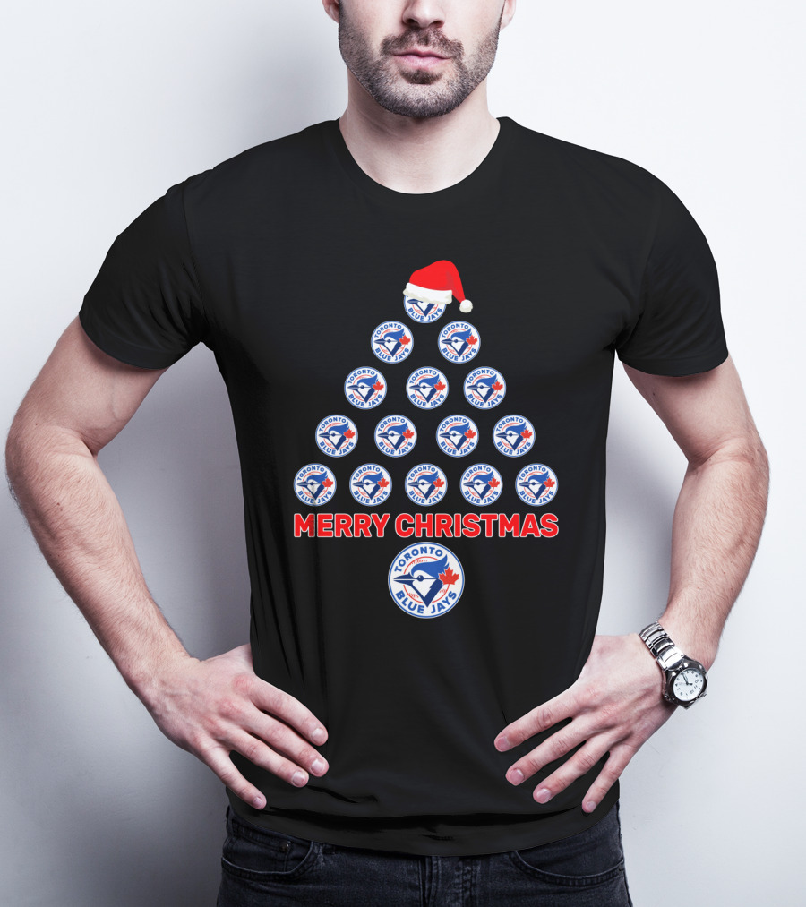 Toronto Blue Jays Christmas Tree Merry Christmas Baseball Fan T-Shirt