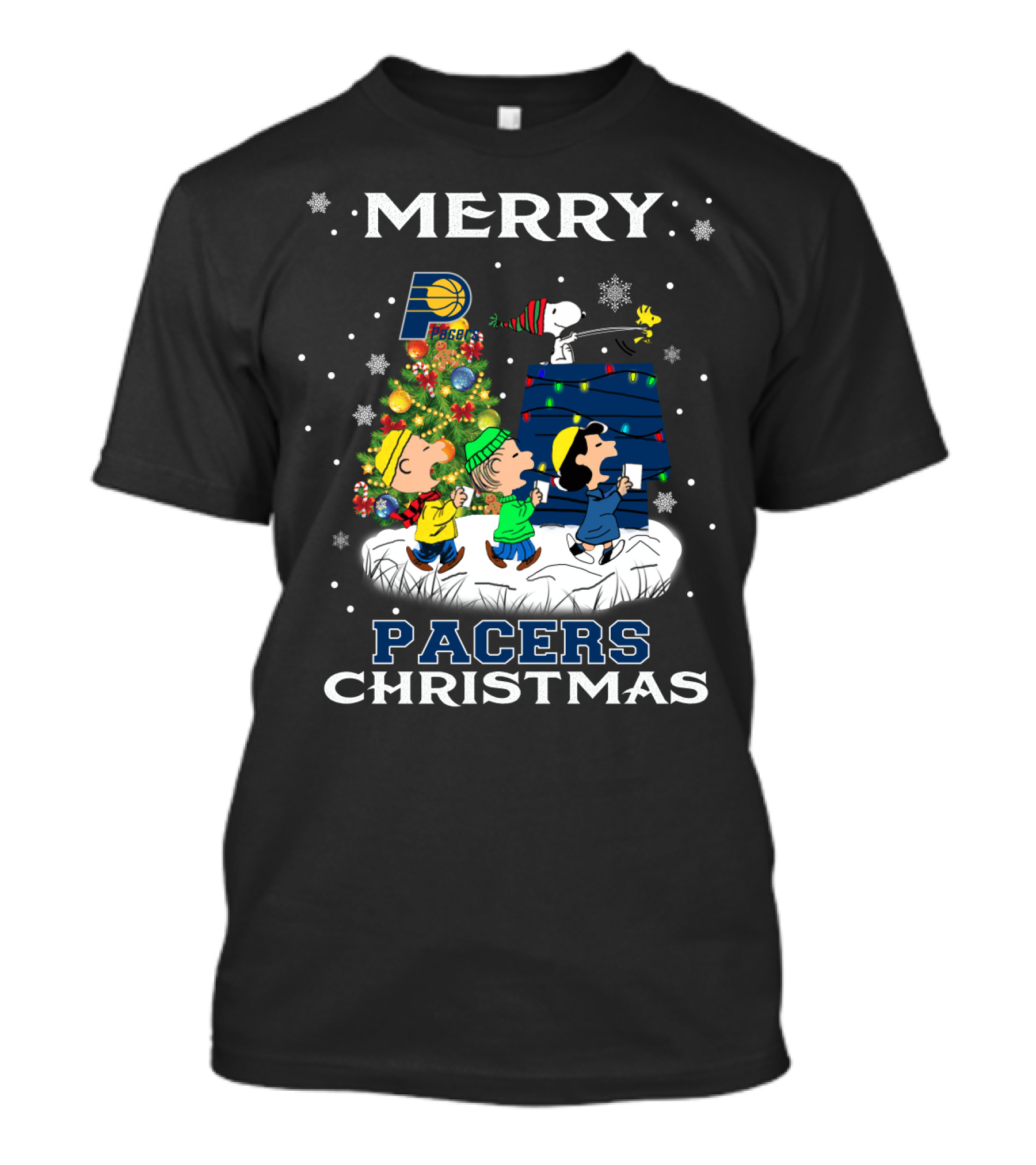 Merry Pacers Christmas Featuring Snoopy And Friends T-Shirt