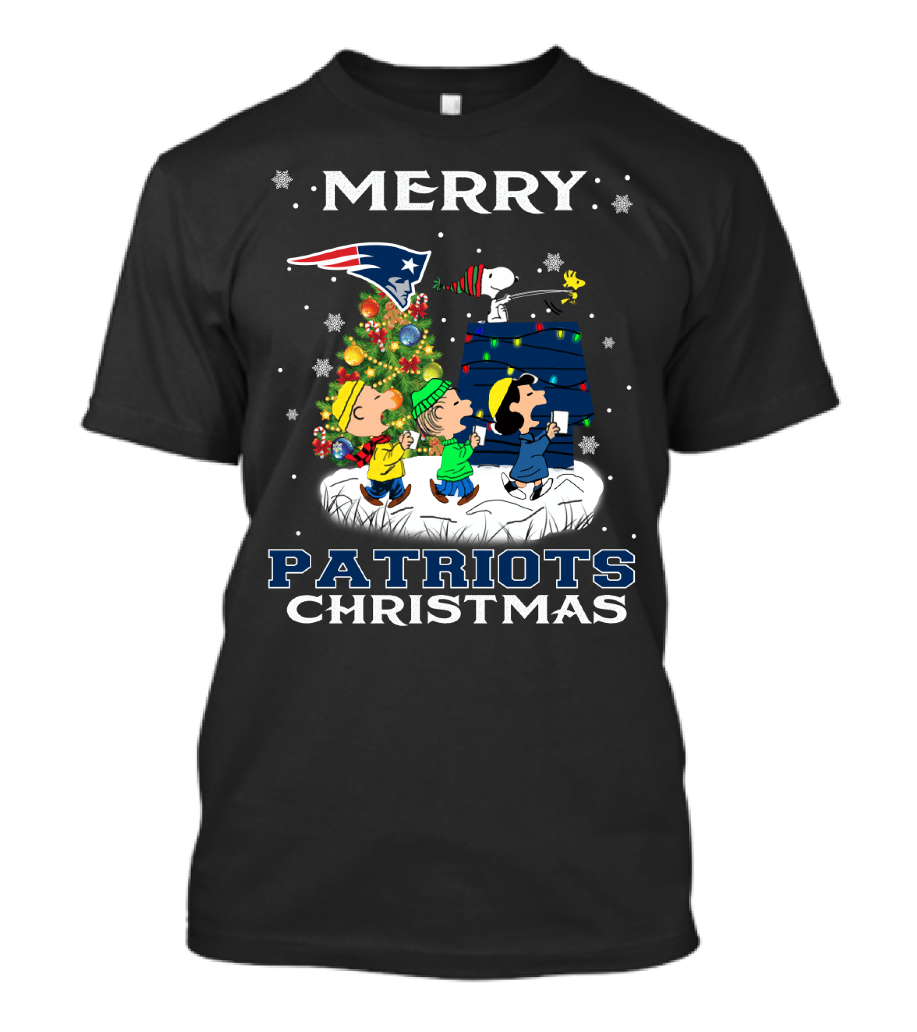 Merry Patriots Christmas Snoopy New England T-Shirt