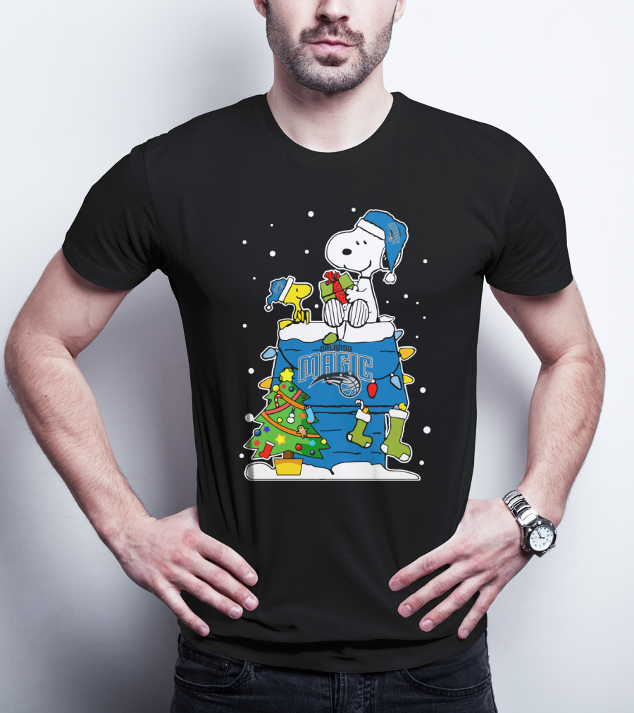 Snoopy And Woodstock Christmas With Orlando Magic Fans T-Shirt