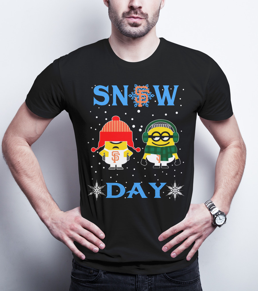 San Francisco Giants Minions Snow Day Winter Fun T-Shirt