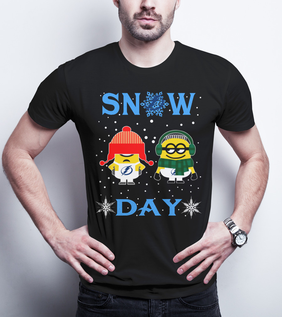 Snow Day Tampa Bay Lightning Minions Winter Fun T-Shirt