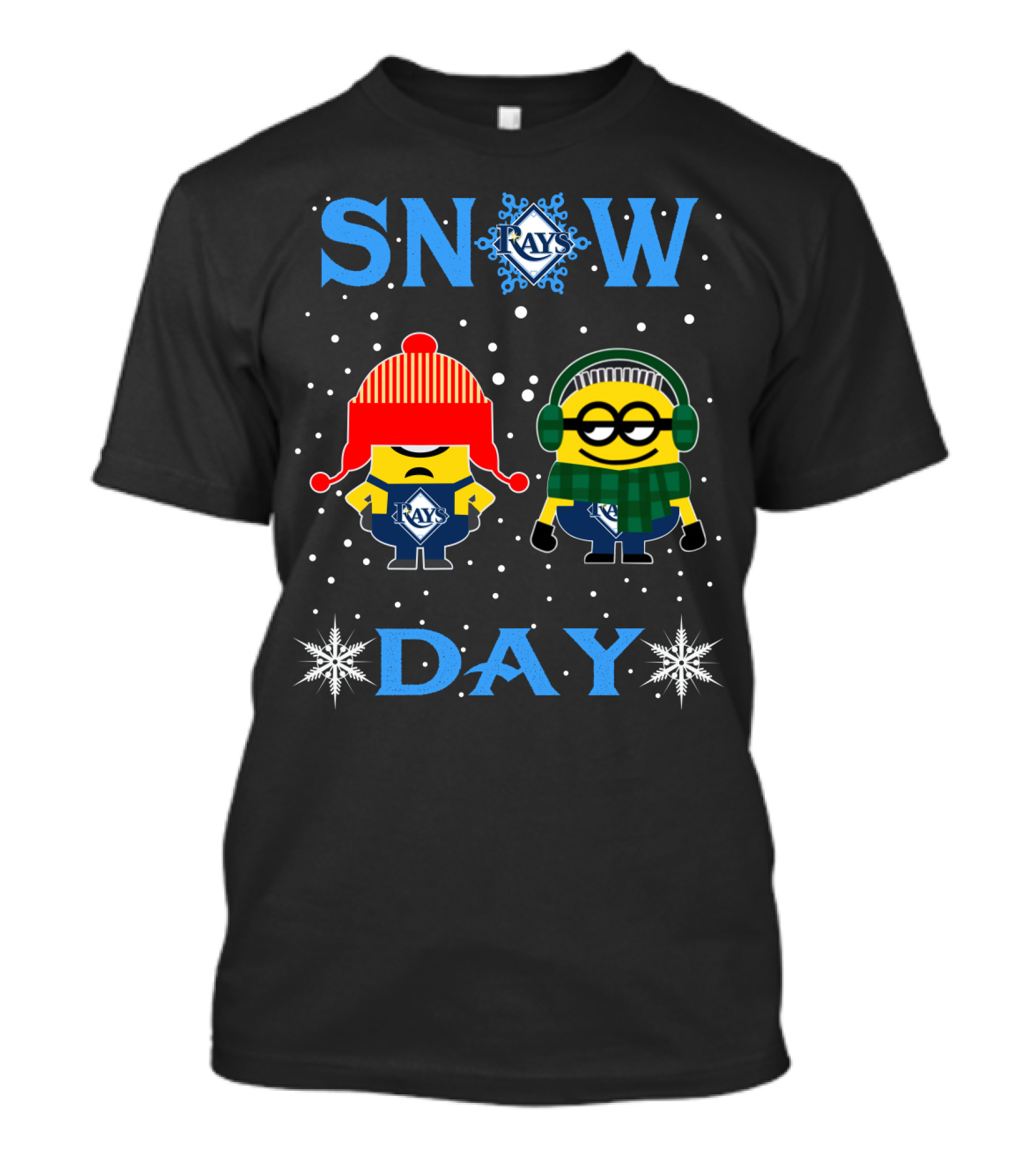 Tampa Bay Rays And Minions Snow Day Winter T-Shirt