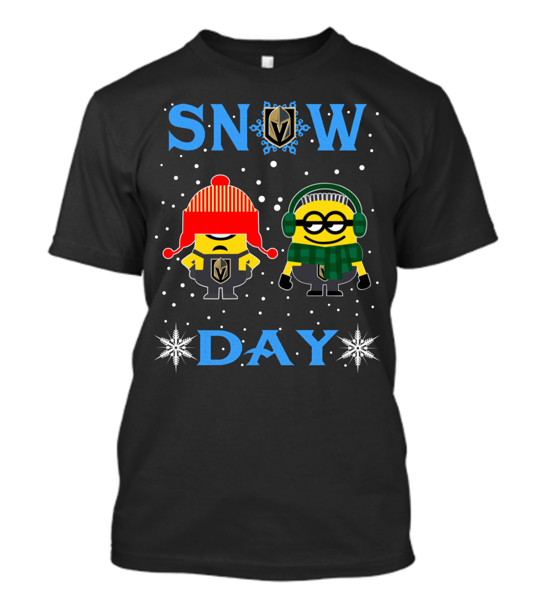 Snow Day Minions With Vegas Golden Knights Winter T-Shirt
