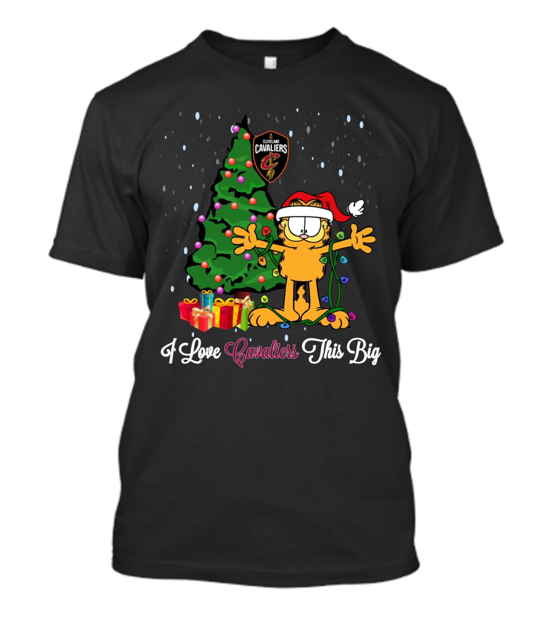 I Love Cavaliers This Big Xmas Garfield Cleveland Cavaliers T-Shirt