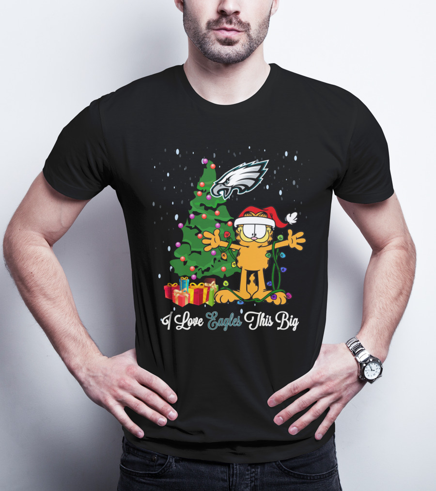 I Love Eagles This Big Garfield Christmas Philadelphia Eagles T-Shirt