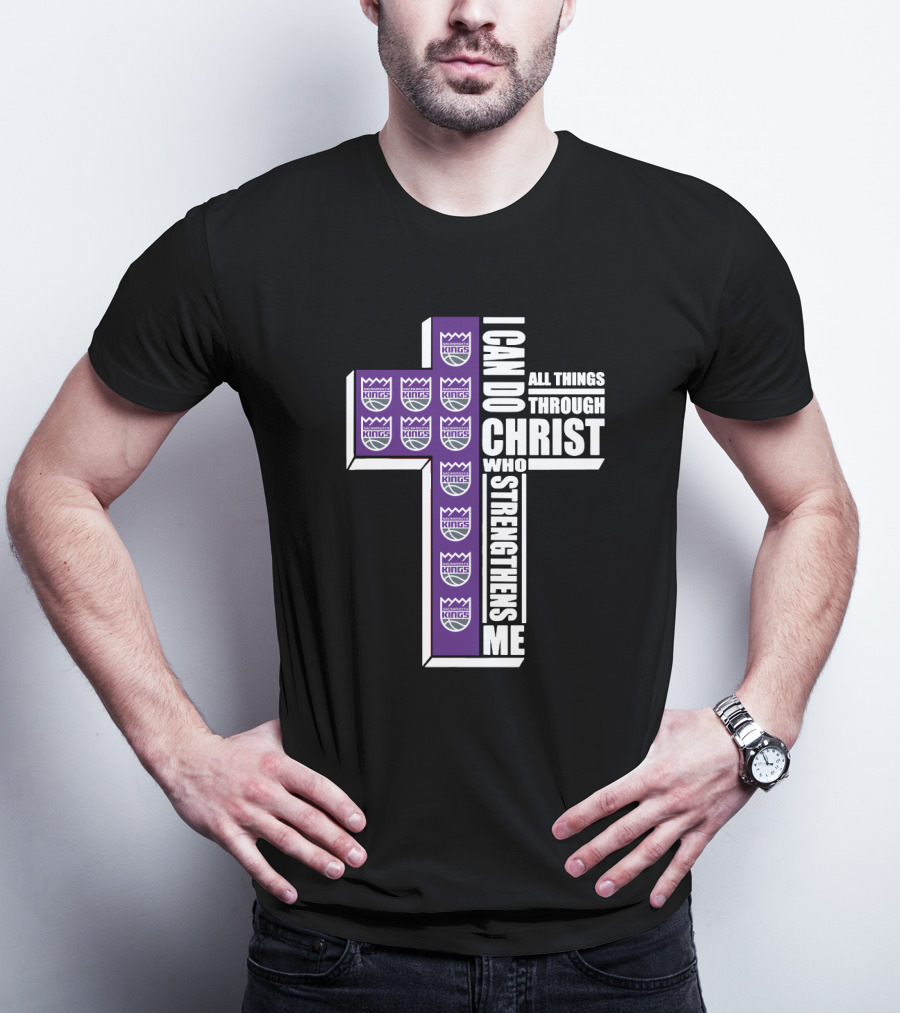 I Can Do All Things Through Christ Kings Basketball Cross T-Shirt