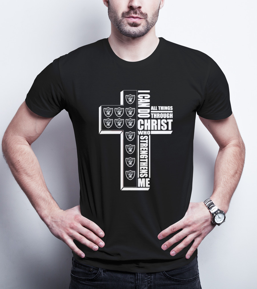 I Can Do All Things Through Christ Who Strengthens Me Raiders Cross T-Shirt