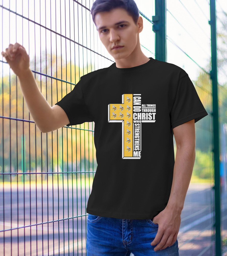 Vikings I Can Do All Things Through Christ Who Strengthens Me Cross T-Shirt