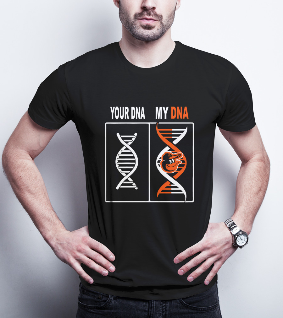 Baltimore Orioles DNA With Iconic Logo Design Comparison T-Shirt