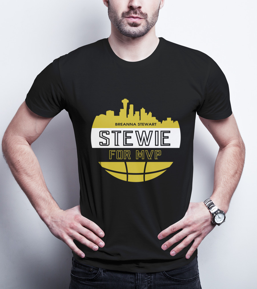 Breanna Stewart Stewie For MVP Seattle Skyline Basketball Fan T-Shirt
