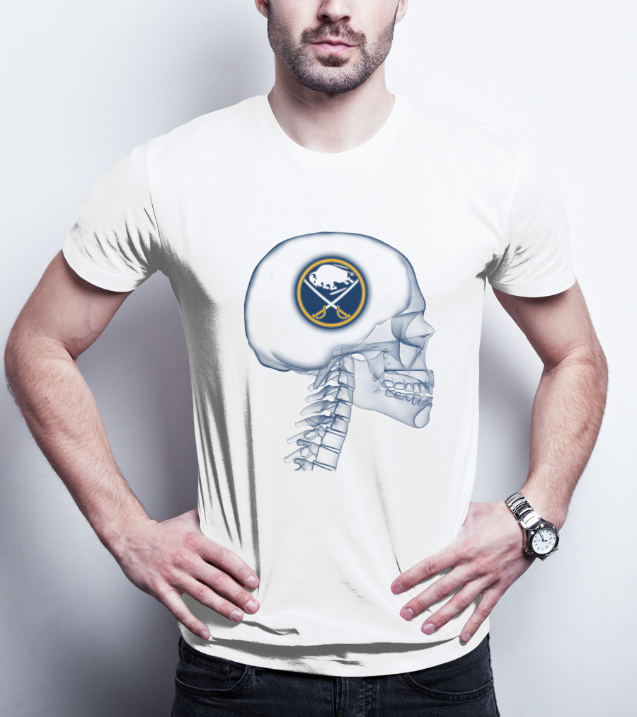 Buffalo Sabres Logo Inside Skull T-Shirt