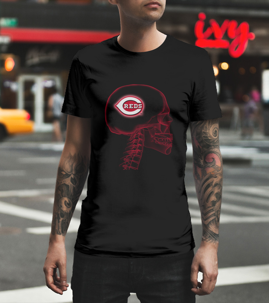 Cincinnati Reds Logo Inside Brain X-Ray T-Shirt