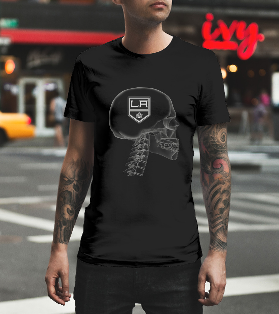 Los Angeles Kings LA Hockey Skull T-Shirt
