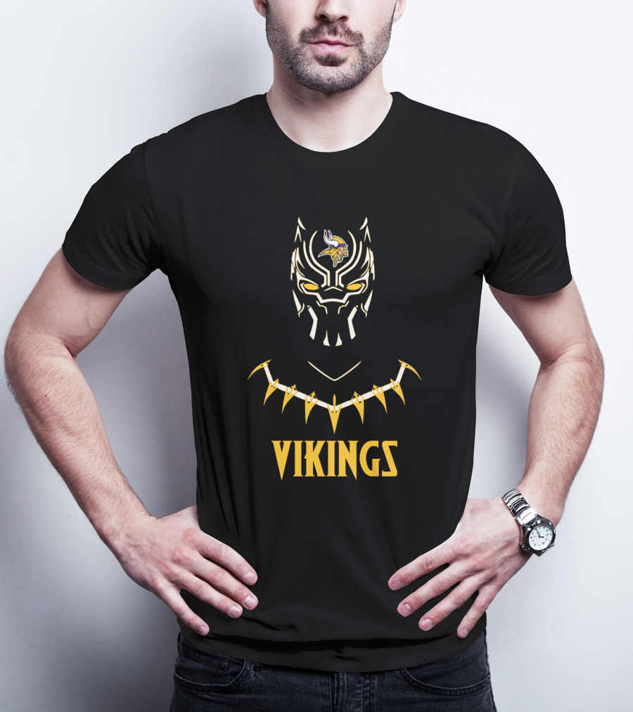 Minnesota Vikings Fan Black Panther Fusion T-Shirt