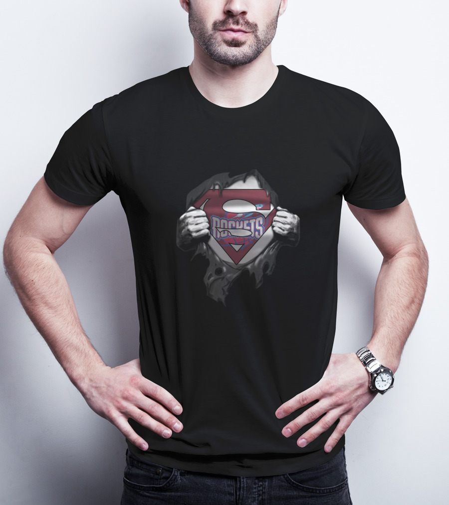 Superman Logo Houston Rockets Fan T-Shirt