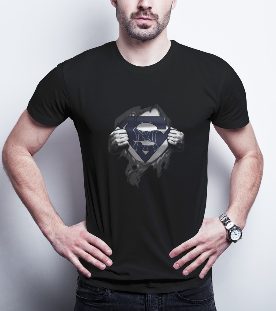 Superman New York Yankees Fan Logo Mashup T-Shirt