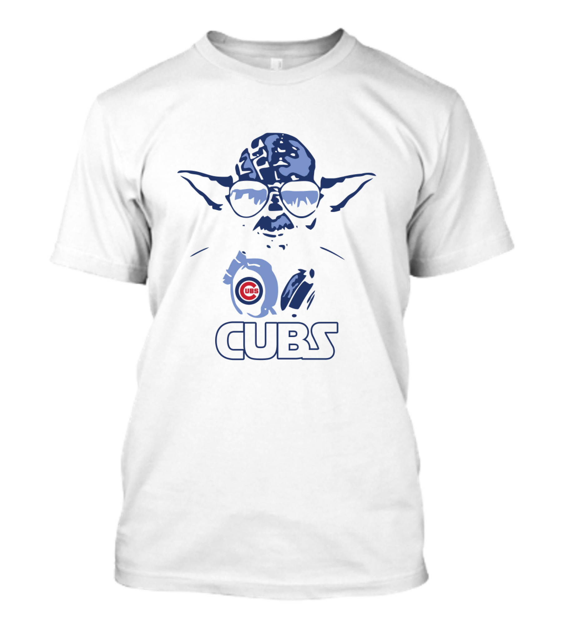 Yoda Star Wars And Chicago Cubs Fans Crossover With Cubs Logo And Yoda T-Shirt